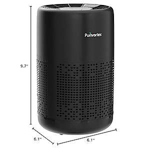 Air Purifiers for Bedroom, HEPA Air Purifiers, Air Cleaner for Smoke A11ergies Dander Hair Odor, Portable Air Purifier with Fragrance Sponge Sleep Mode Speed Control - AC300 Black