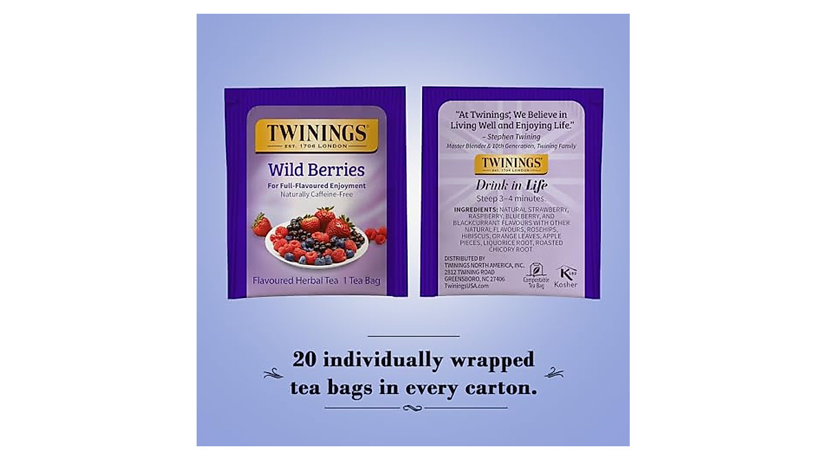 Twinings Wild Berries Tea - Caffeine-Free Herbal Bliss