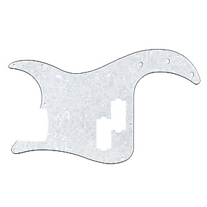 FLEOR P Bass Pickguard Guitar Scratch Plate Pick Guard for 4 String American/Mexican Standard Precision Bass Style, 4Ply White Pearl