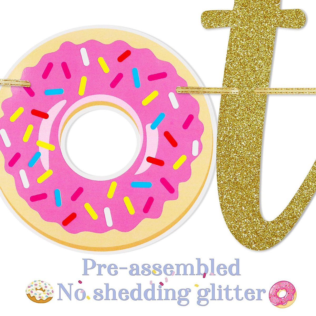 Thanks a Hole Bunch Banner, Pre-strung Donut Thanks Banner, Donut Baby Shower, Donut Bar, Donut Birthday Party Banner, Donut Theme Party Decorations