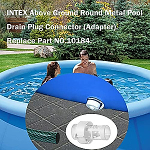 10184 Intex Hose Drain Plug Connector Replacement Intex Round Swimming Pool ／Garden Hose Drain Plug - 2 Pack