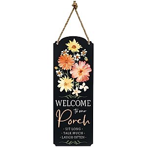 Carson Welcome to Our Porch Decorative Indoor/Outdoor Metal Wall Sign for Porch, Patio, Home Decor - Hanging Welcome Sign