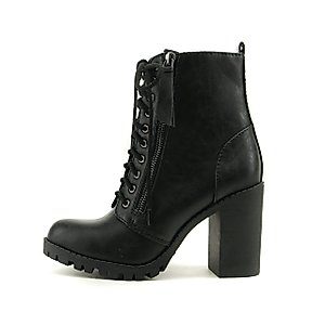 Soda Women's Malia Combat Boot (Black*, numeric_7.5)