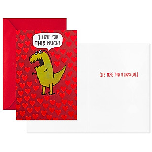 Hallmark Shoebox Pack of 2 Funny Valentines Day Cards (Dinosaur, Nachos)