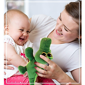 DolliBu Green Alligator Stuffed Animal - Super Soft Alligator Plush, Huggable Big Eyes Plush Animal Alligator Toy, Wild Animal Gator Plush, Cute Stuffed Animal Gift for Kids and Adults - 6 Inches