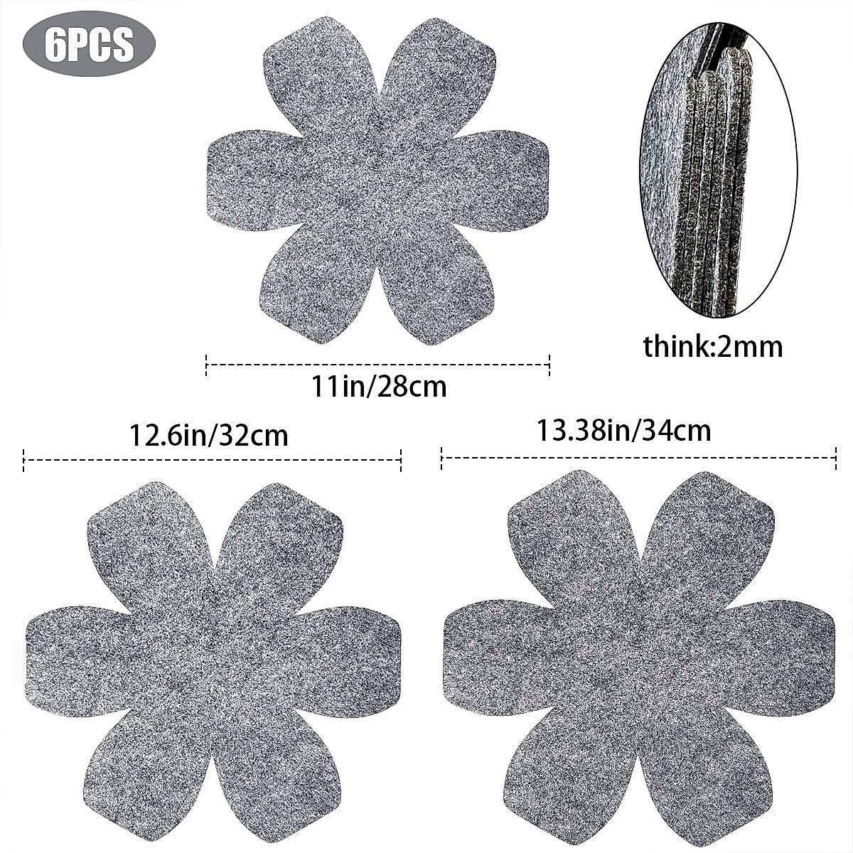 6 Pcs Pot and Pan Protectors for Stacking, in 3 Sizes, Pan Separators Felt, Pan Stacking Protectors, Anti-slip Pot Protectors, Ceramic Glass Cookware Dividers Pads, Gray