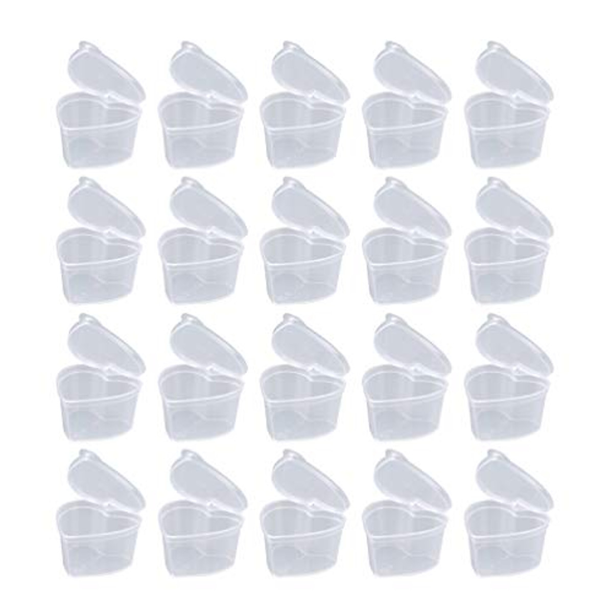 EXCEART 50 Pcs Transparent Heart Shaped Storage Containers Clear Heart Shape Plastic Storage Cases with Lids for Arts Crafts Storage Boxes Plastic Organizers Sewing Supplies Storage