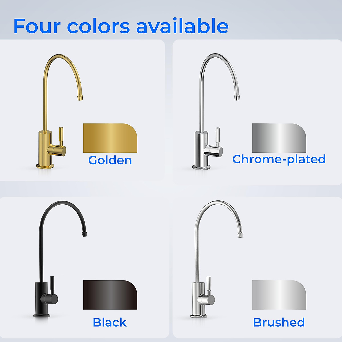 Waterdrop Polished Chrome Filtered Water Faucet, Drinking Water Faucet, Reverse Osmosis Faucet, RO Faucet, RO Water Faucet, Water Filter Faucet for Kitchen Sink, Stainless Steel, Lead-Free