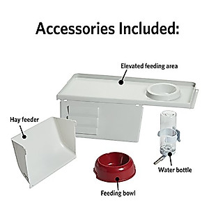 MidWest Homes for Pets 158 Wabbitat Deluxe Rabbit Home, Rabbit Cage, 39.5 L x 23.75 W x 19.75 H Inch, Maroon/White