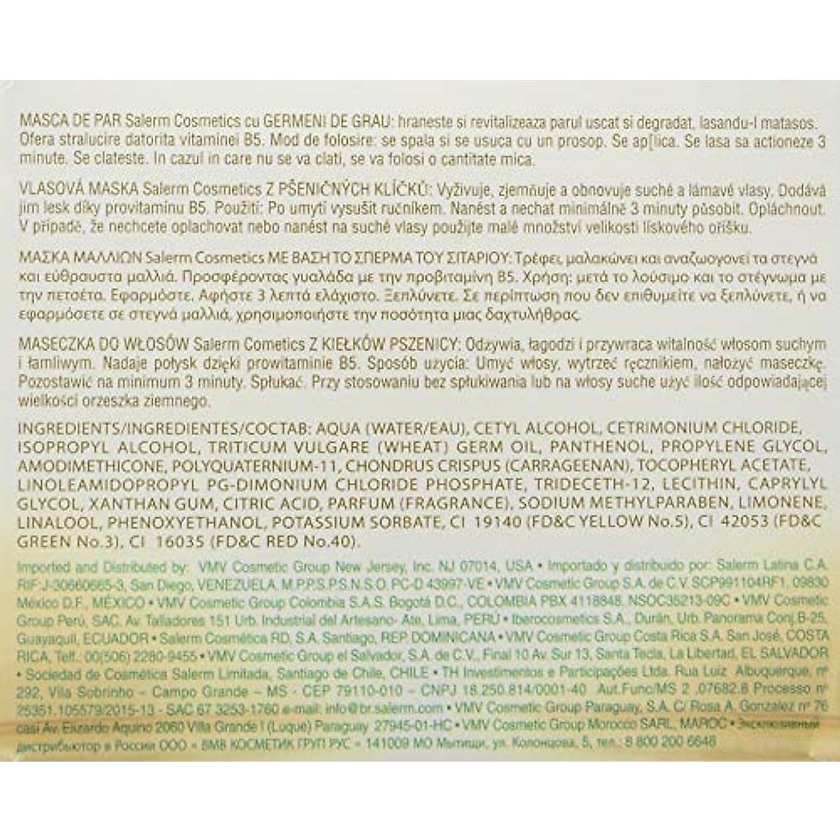 Salerm - Nourishing Hair Mask - 200 ml - with Wheat Germ - for Dry and Damaged Hair - Deep Hair Hydration - Shine and Brightness - Hair Strengthening