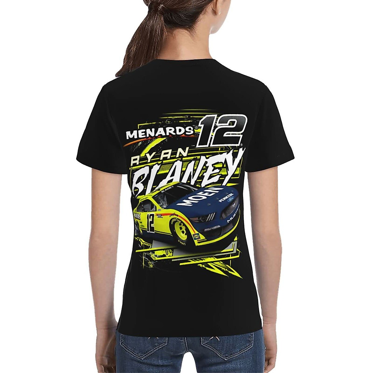 ASFRSH Ryan Blaney 12 Shirt for Teen Girl & Boy Printing Short Sleeve Tee Athletic Classic Shirt Crewneck T-Shirt