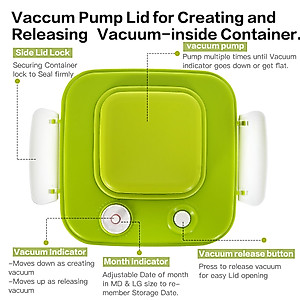 SHYNE LYNE Press-Type vacuum seal containers for Food, set of 3 airtight food storage containers for Kitchen with 100% airtight lids, to have Long-Lasting Food Freshness and Keep Food Fresh Longer
