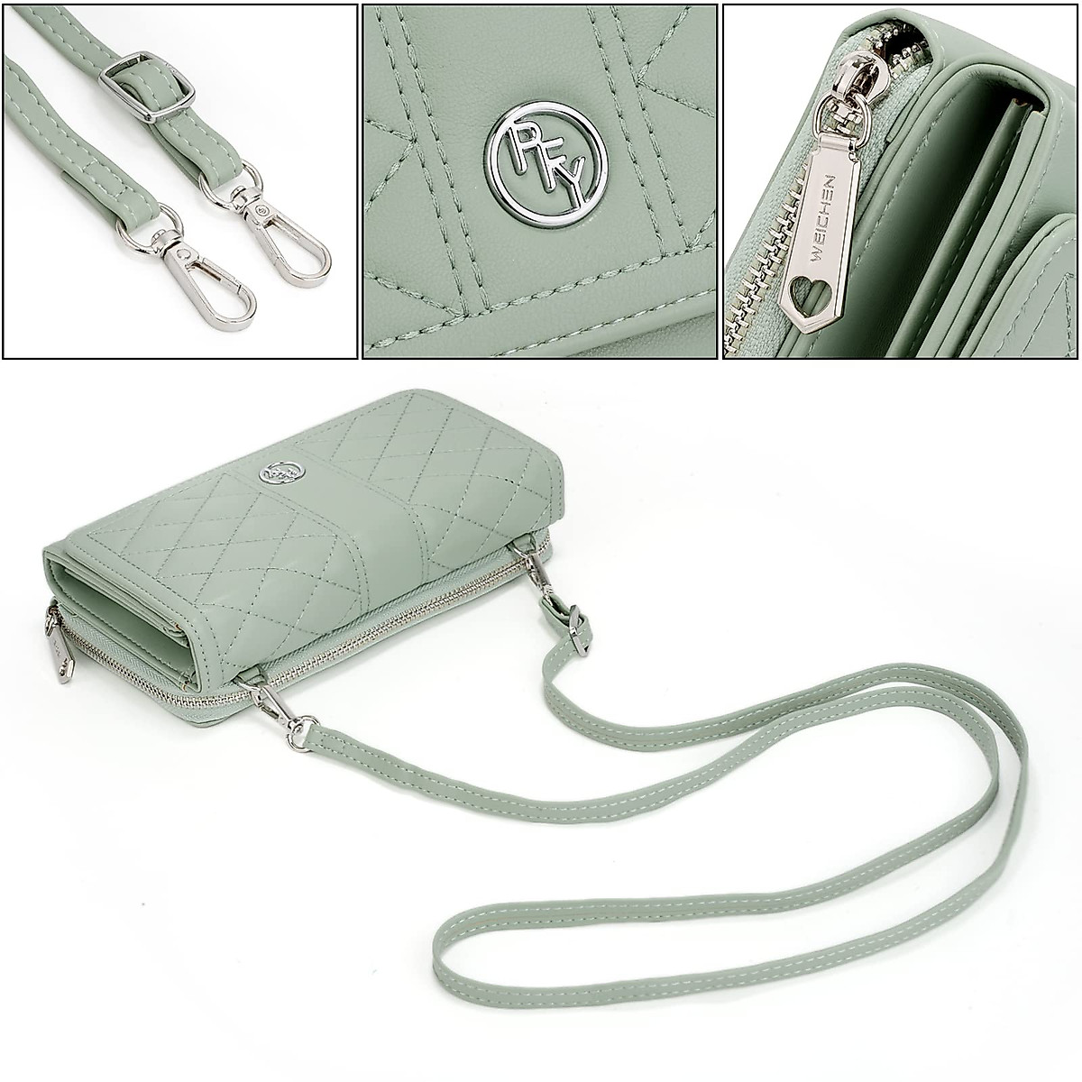 UTO Small Crossbody Shoulder Bag for Women Cellphone Bags Card Holder Ladies Wallet Purse and Handbags Green