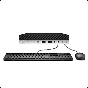 HP EliteDesk 800 G5 Mini High Performance Desktop Computer, Intel Six Core i5-9500T up to 3.7GHz, 16G DDR4, M.2 256G SSD, WiFi, BT, 4K Support, DP, Windows 10 Pro 64 English/Spanish/French(Renewed)