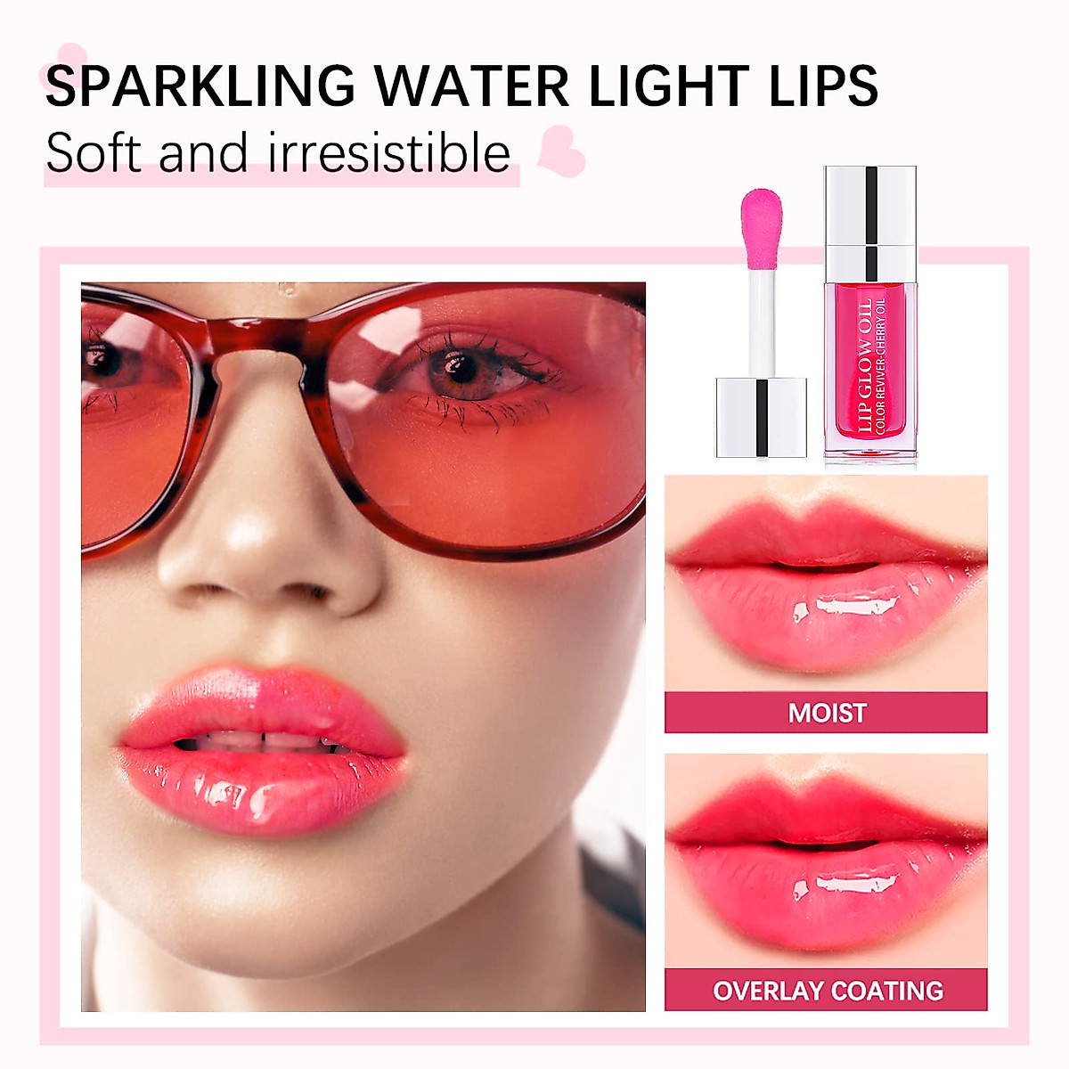 DAGEDA Tinted Lip Oil Plumping Lip Gloss, Hydrating Lip Glow Oil Lip Care Moisturizing for Dry Lips, Nourishing Water Lip Oil Gloss Non-Sticky Shine Lip Tint (015 Cherry)