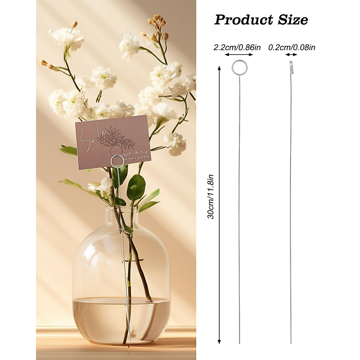 30Pcs Metal Floral Card Holder,Wire Place Card Holder Picks,Photo Pictures Holder,Table Name Number Card Holder for Wedding,Memo Note Holder for Flower Arrangement,Wedding,Baby Shower,Party Decorations