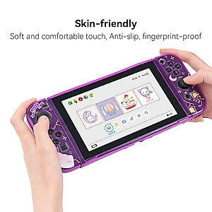 GeekShare Soft TPU Protective Case Slim Cover Case Compatible with Nintendo Switch and Joy-Con - Shock-Absorption and Anti-Scratch -Jellyfish Cat