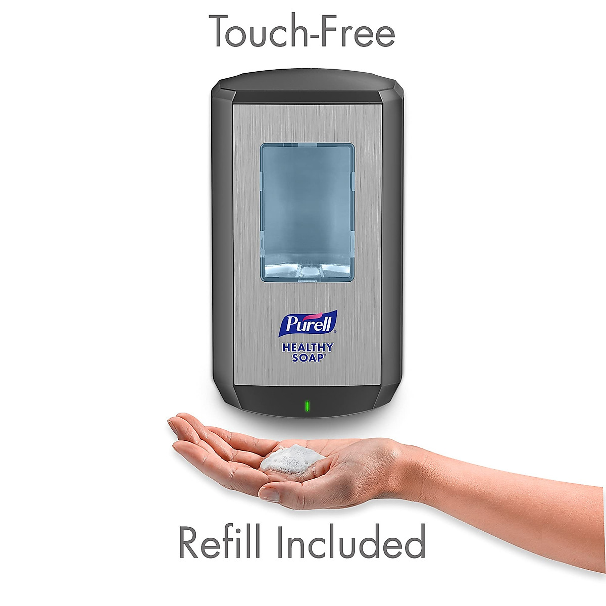 PURELL Brand HEALTHY SOAP Mild Foam CS6 Starter Kit, 1-1200 mL Brand Healthy SOAP Mild Foam Refill + 1 CS6 Graphite Automatic Soap Dispenser (Pack of 1) – 6574-1G - Manufactured by GOJO, Inc.