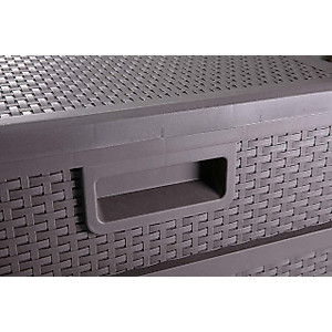 SUNVIVI OUTDOOR Outdoor Storage Box, Large Deck Box, Patio Storage Container Box, Resin Outdoor Box for Patio 120 Gallon (Brown)