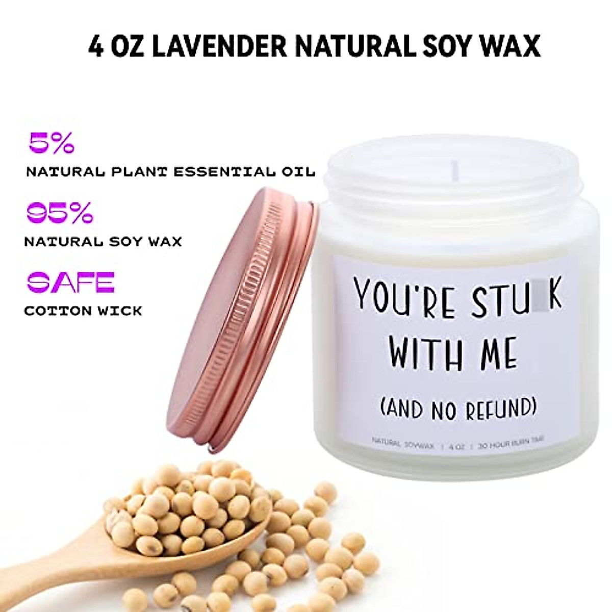 Lavender Scented Candles, Valentine Day Gifts for Him Her, Romantic Present for Women Men Boyfriend Girlfriend Wife Husband BFF Bestie, Anniversary Birthday Dating Gift