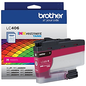 Brother Genuine LC406M Standard Yield Magenta INKvestment Tank Ink Cartridge