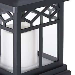 Sterno Home GL44258 Hanging Solar LED Light Flameless Candle Lantern, 6.5", Black
