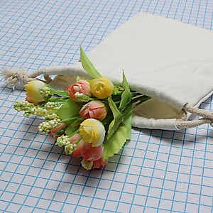 FunLavie 6 PACK Cotton Muslin Bags 5.9" x 7.9" Small Canvas Drawstring Bag for Multipurpose Storage