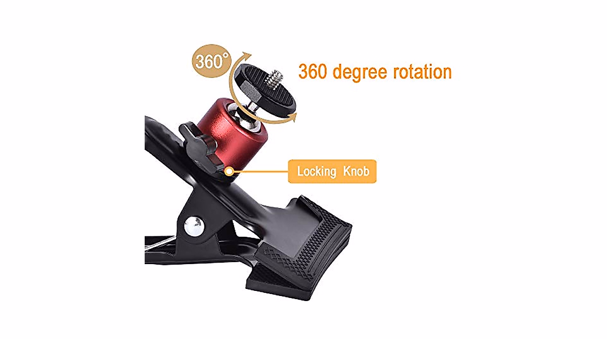 UTEBIT Camera Clamp Mount with 360° Ball Head for DSLR & Video (2-Pack)