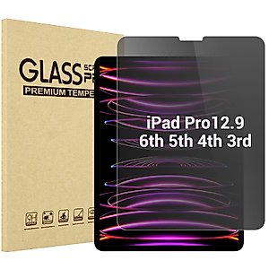 ProCase 1 Pack Privacy Screen Protector for iPad Pro 12.9 6th 5th 4th 3rd 2022 2021 2020 2018, Anti-Spy Tempered Glass Film Guard for iPad Pro 12.9" 6 5 4 3 Generation