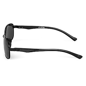 Atx Opitcal XXL extra large Rectangular Oversized Polarized Sunglasses for big wide heads 150mm metal frame (black, black)