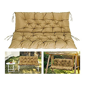COSNUOSA Swing Replacement Cushions Waterproof Porch Swing Cushions 2-3 Seater Outdoor Swing Cushions for Outdoor Furniture Beige 60x40 Inches