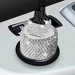 Sparkle Drive with Our Valentine's Day Special: Dual USB Bling Car Charger with Rhinestone Decor, Emergency Hammer & Nylon Braided Cable for iPhone, iPad, Samsung - Fast Charging Decor Gift for Women