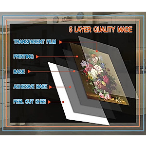 Tup Palace Beautiful Flowers Art Oil Painting Kitchen Decor Dishwasher Cover Magnetic Sticker,Spring Summer Floral Decal Sticker Refrigerators,Home Cabinets Decorative 23 W x 26 H ''