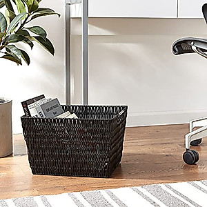 Whitmor Black Rattique Storage Tote