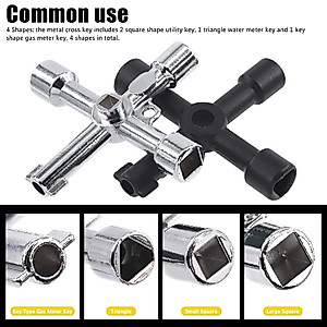 Mardatt 13 Pcs Utility Keys Kit Plumbers Key Tool Set 4 Way Service Cross Key, Triangle Cabinet Spanner Key, Water Tap Faucet Keys, Socket Keys for for Radiators Gas Electric Meter Boxes