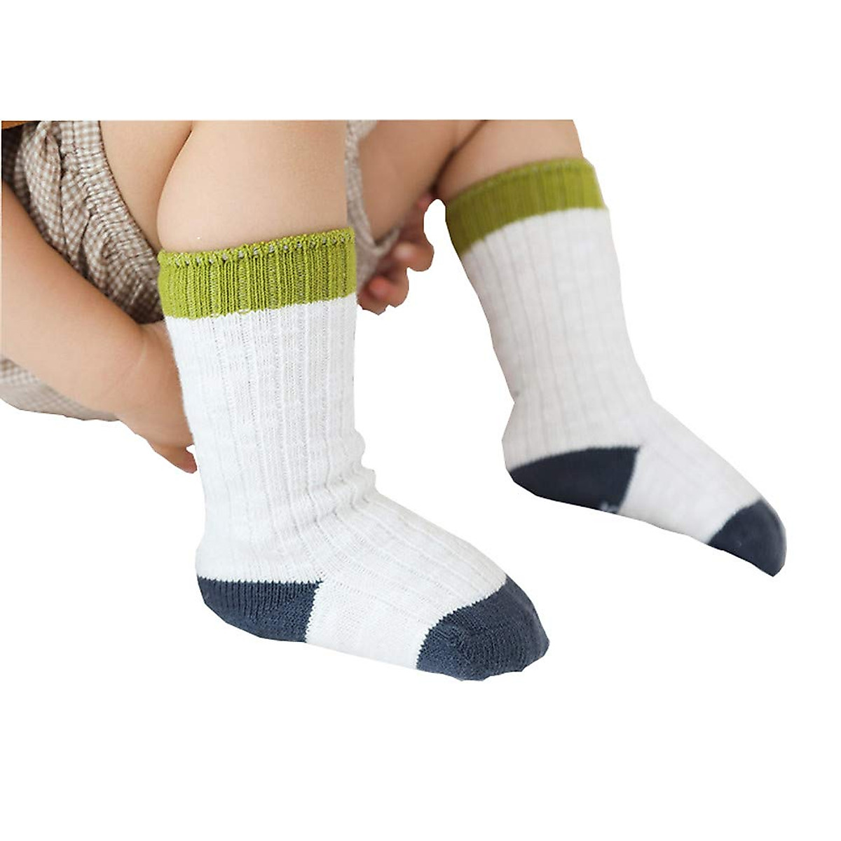 QandSweet Knitting Socks Keep Warm Unisex Baby Non-Slip Knee-High Stockings for Toddler Little Boy Girls 6-24 Months