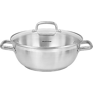 Duxtop Professional Stainless Steel Cooking Pot, 5.7-Quart Stock Pot with Glass Lid, Impact-bonded Technology