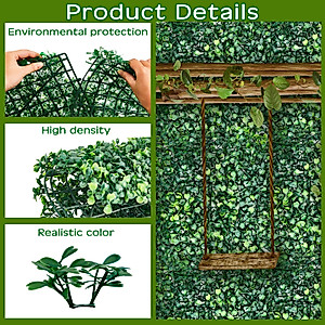 Juexica 16 Pieces Grass Wall Panels 10 x 10 Inch Boxwood Hedge Wall Panels Artificial Grass Backdrop Wall Faux Greenery Fake Grass Wall for Indoor Outdoor Plant Wall Decor Garden Fence Decorations