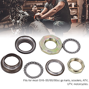 Syrisora Motorcycle Front Fork Steering Stem Bearings Kit Steel Alloy for GY6‑50/60/80CC Go Karts Scooters ATV UTV
