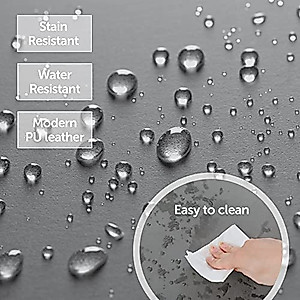 HERA'S PALACE 360 Swivel Bar Stools, Modern Barstool PU Leather Adjustable Counter Height Swivel Stool with Armrest and Backrest for Cafe, Kitchen, (Grey)