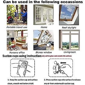 DREAM ART Anywhere Portable Blackout Curtain/Adjustable Blackout Shades/Temporary Blackout Blinds with Suction Cups for Nursery,Children Kids Bedroom or Travel Use,Black,1 pc W51xL71Inch(130X180cm)