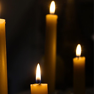 Candlestock Handmade Dripless Pure Beeswax Taper Candles - 6 Inches - 2 Pairs (4 Candles) - Sage