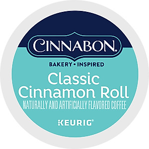 Cinnabon Classic Cinnamon Roll, Single-Serve Keurig K-Cup Pods, Flavored Coffee, 12 Count (Pack of 6)
