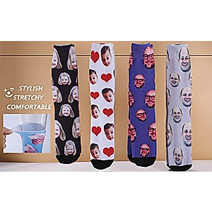 DayOfShe Custom Socks Face Socks for Men Personalized Socks with Picture Dog Socks Novelty Socks for Women Couple
