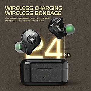 Sabbat E16【Astria Coaxial Acoustic Architecture】 Wireless Earbuds Blutooth 5.2 in-Ear HiFi Stereo Headphones with Built-in Mic and Charging Case Suitable for iOS, Android(Mystic Black)