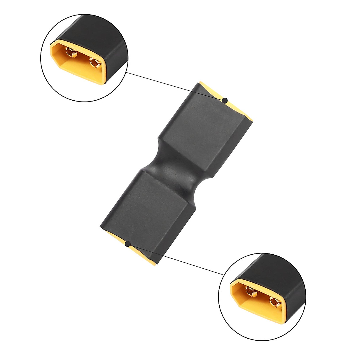 RIIEYOCA XT60 Male to Male Connector no Wire Adapter,XT60 Connector Adapter for RC FPV Car Plane Drone LiPo Battery etc XT60 Port Conversion(4 Pack)