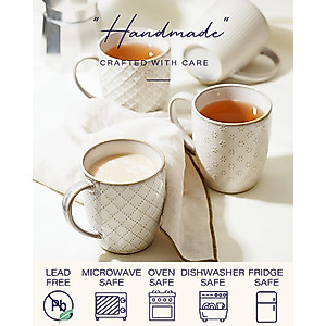 getstar Coffee Mugs Set of 4, Ceramic 18 oz Coffee Mug Microwave and Dishwasher Safe, Coffee Cups Ceramic with Big Handle