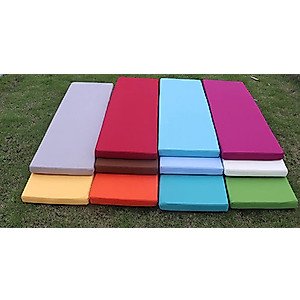 WanJing Outdoor Patio BenchSettee Cushion Slip Cover,Waterproof Garden Wicker Loveseat Furniture Pad,48 inch Fresco Bench Mat Swing Long Chair Pad Non-Skid Balcony Sofa Mat, Grey, 54x14