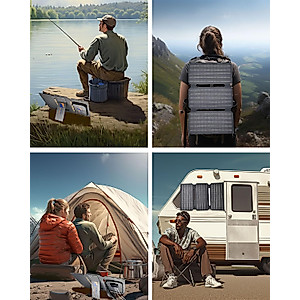 Portable Solar Panel, ActuEgo 30W Solar Panels Portable IP65 Portable Solar Charger for Cell Phone IP65 Waterproof Solar Panel Kit 18V DC/USB/USB-C for Power Station/Camping/Hiking/Outdoor Avtivities