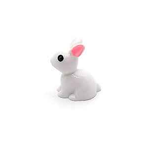 100Pcs Rabbit Miniature Figurines Mini Rabbits Fairy Garden Miniature Moss Landscape DIY Terrarium Crafts Ornament Accessories for Home Décor